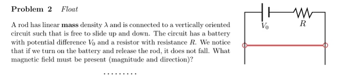 Solved Problem 2 ﻿FloatA rod has linear mass density λ ﻿and | Chegg.com