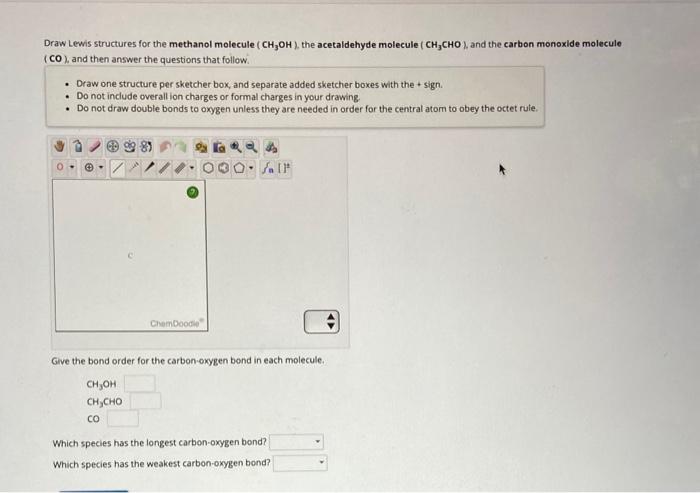 Solved Draw Lewis structures for the methanol molecule | Chegg.com