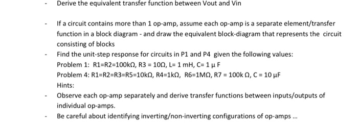 Solved Derive the equivalent transfer function between Vout | Chegg.com