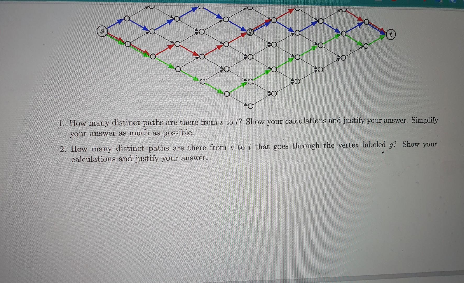 Solved 1. Paths ( 8 points) We want to count the number of | Chegg.com