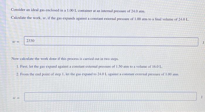 Solved Consider an ideal gas enclosed in a 1.00 L container | Chegg.com