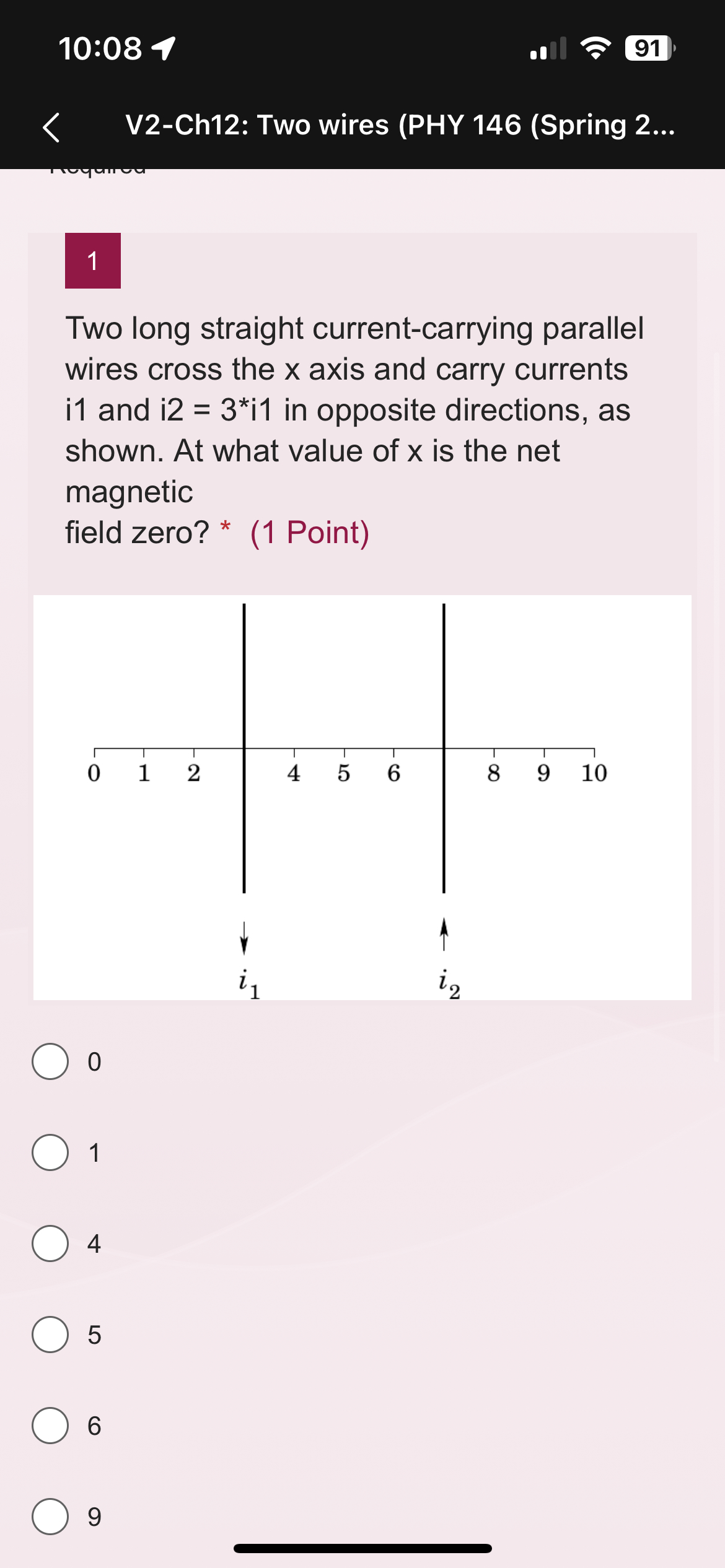 Solved 10:08 ﻿uarrจ91V2-Ch12: Two wires (PHY 146 (Spring | Chegg.com