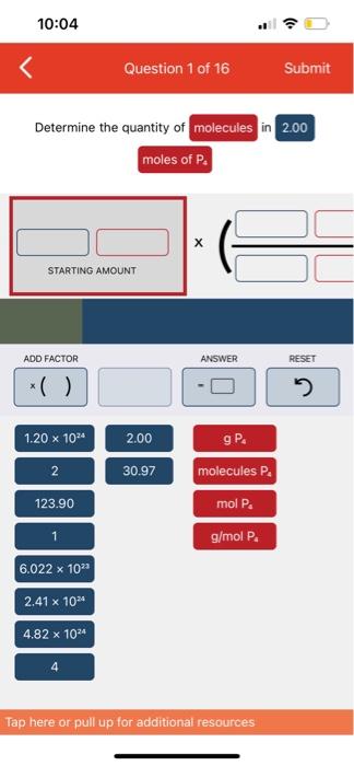 Solved STARTING AMOUNT Tap here or pull up for additional | Chegg.com