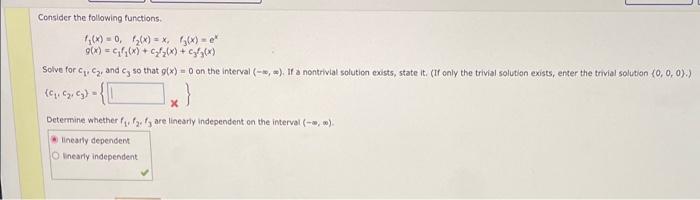 Solved Consider the following functions. | Chegg.com