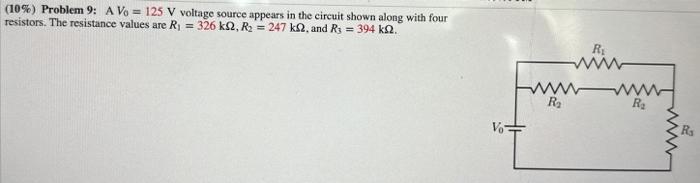 Solved (10\%) Problem 9: AV0=125 V voltage source appears in | Chegg.com