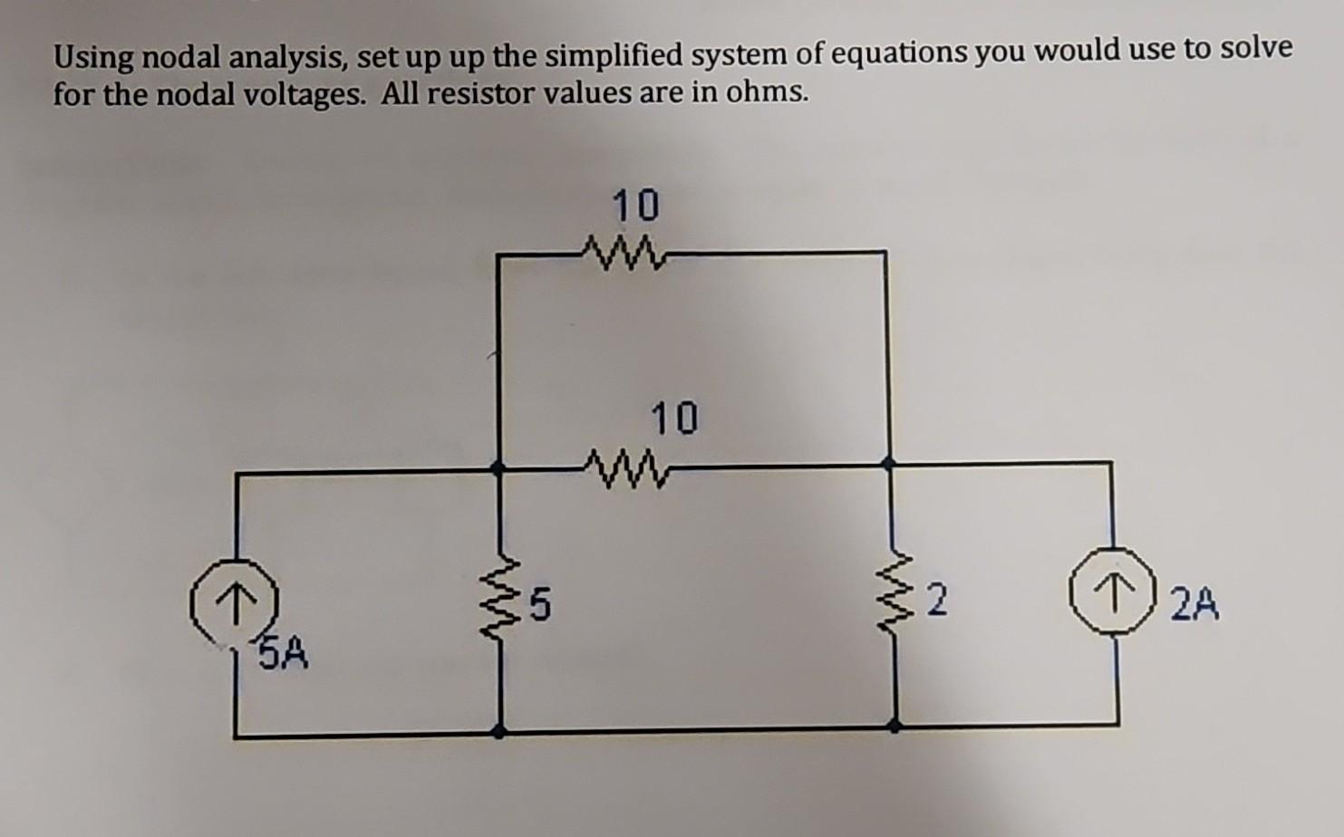 Solved Using nodal analysis, set up up the simplified system | Chegg.com