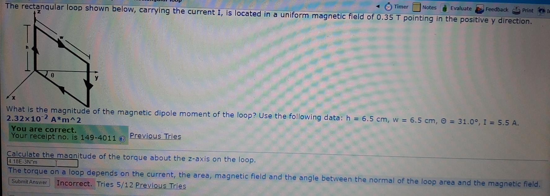 Solved The rectangular loop shown below, carrying the | Chegg.com
