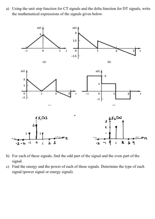 Solved A Using The Unit Step Function For Ct Signals And