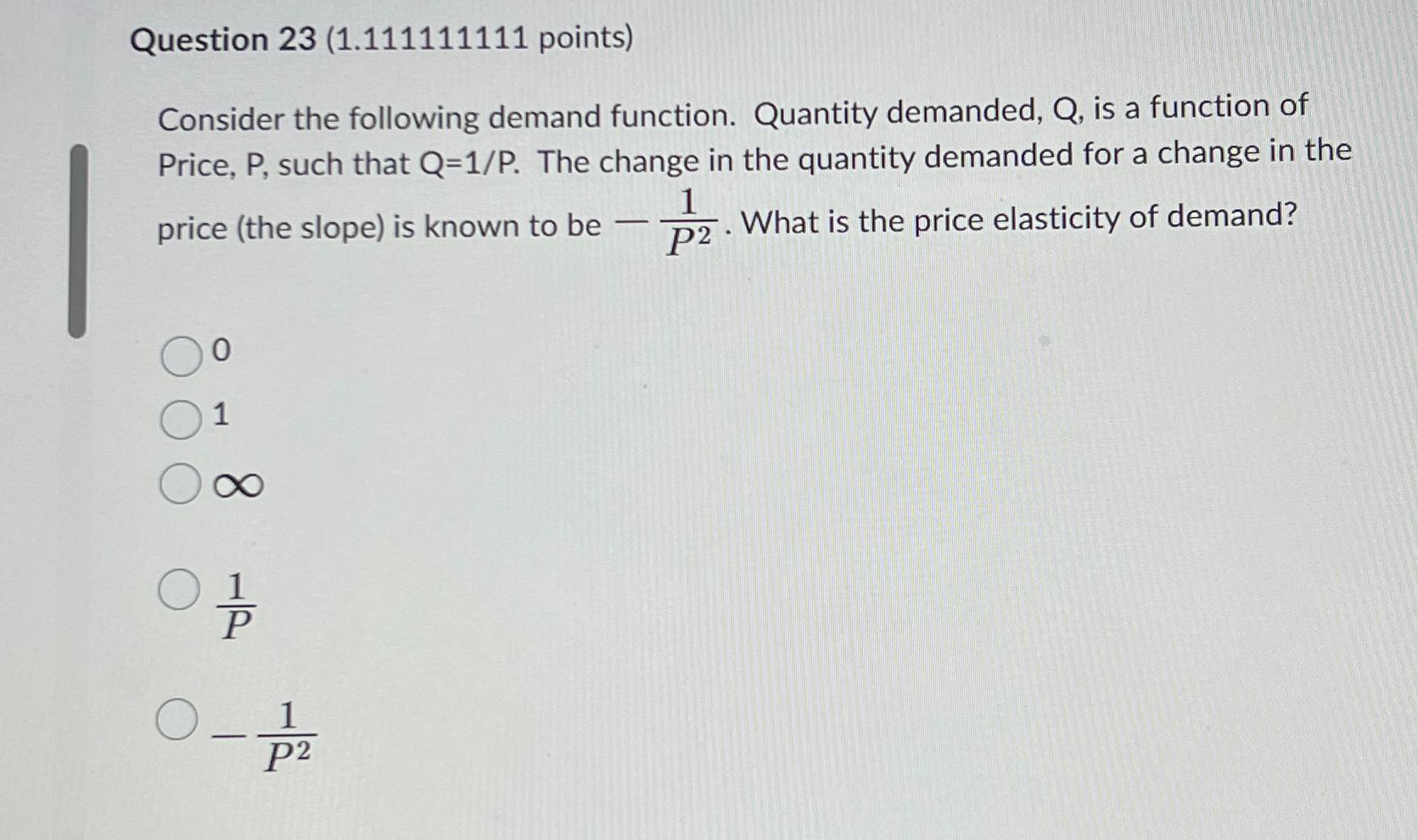 Solved Question 23 (1.111111111 ﻿points)Consider the | Chegg.com