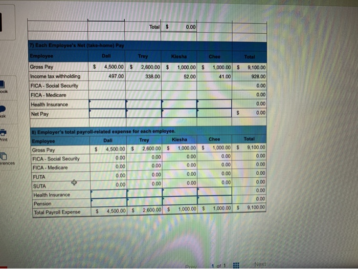 Solved Problem 9-3A Payroll expenses, withholdings, and | Chegg.com