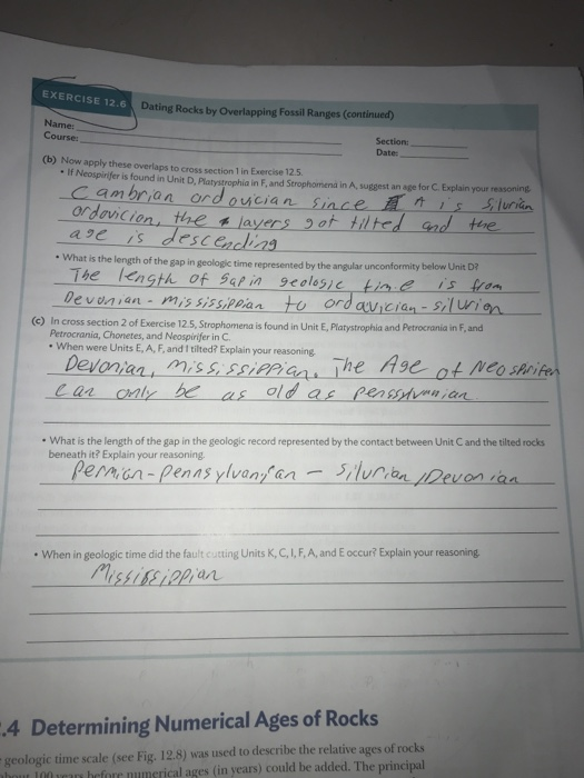 EXERCISE 12.6 Dating Rocks by Dating Racks by | Chegg.com