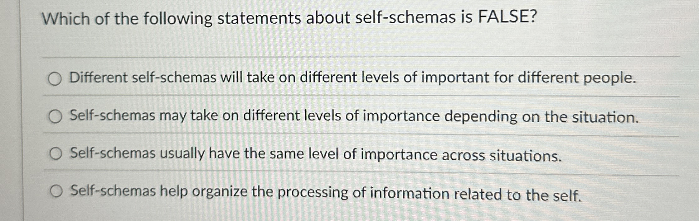 High Quality SOLUTION Which of the following statements about self ...