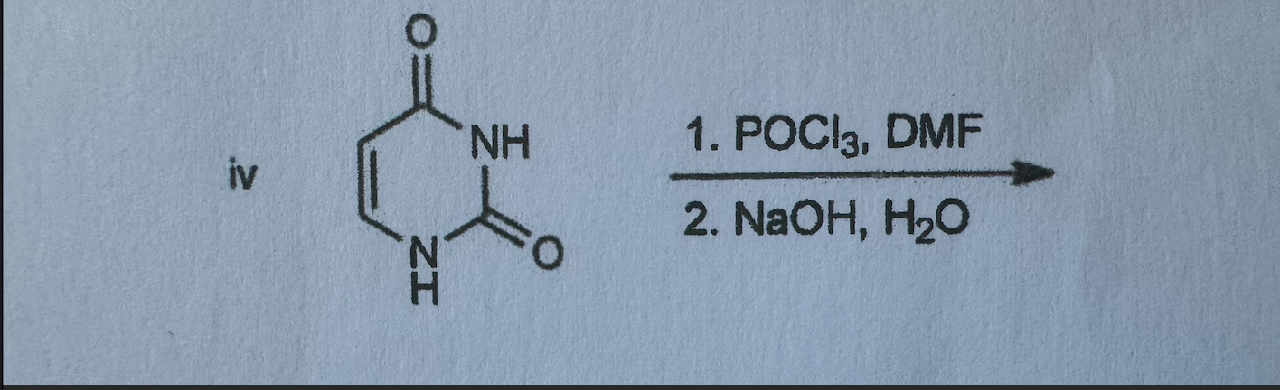 Solved uracil ==> 1. ﻿POCl3, ﻿DMF 2. ﻿NaOH, H2O | Chegg.com