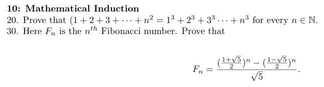 Solved 10: Mathematical Induction 20. Prove that | Chegg.com