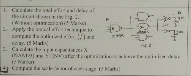 Solved Calculate the total effort and delay of the circuit | Chegg.com