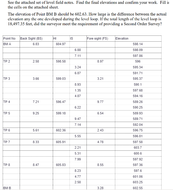 See the attached set of level field notes. Find the | Chegg.com