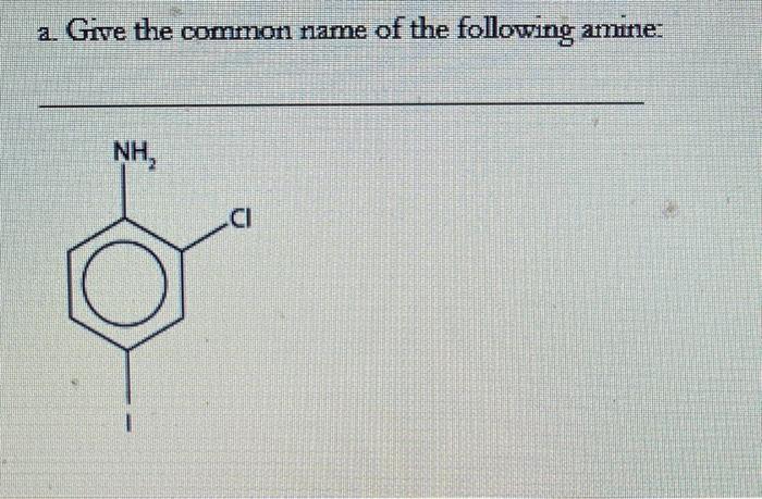 Solved a. Give the common name of the following amine:b. | Chegg.com