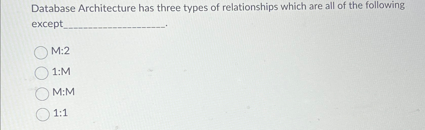 Solved Database Architecture has three types of | Chegg.com