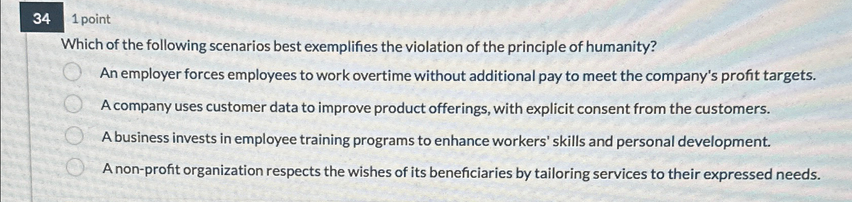 Solved 341 ﻿pointWhich of the following scenarios best | Chegg.com