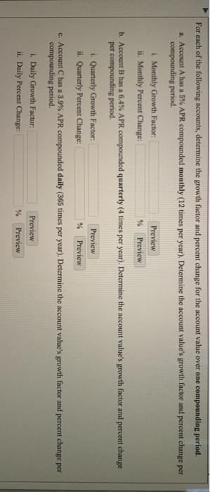 Solved Preview For each of the following accounts, determine | Chegg.com