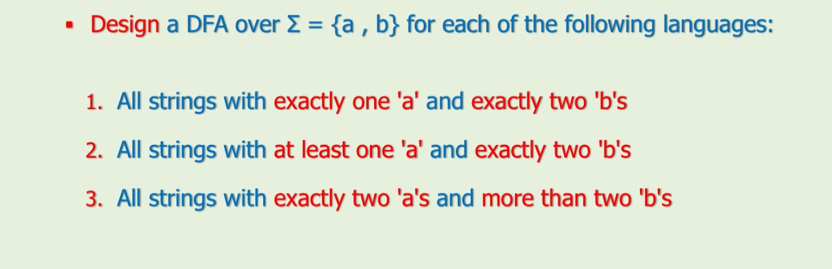 Solved Design a DFA over Σ={a,b} ﻿for each of the following | Chegg.com