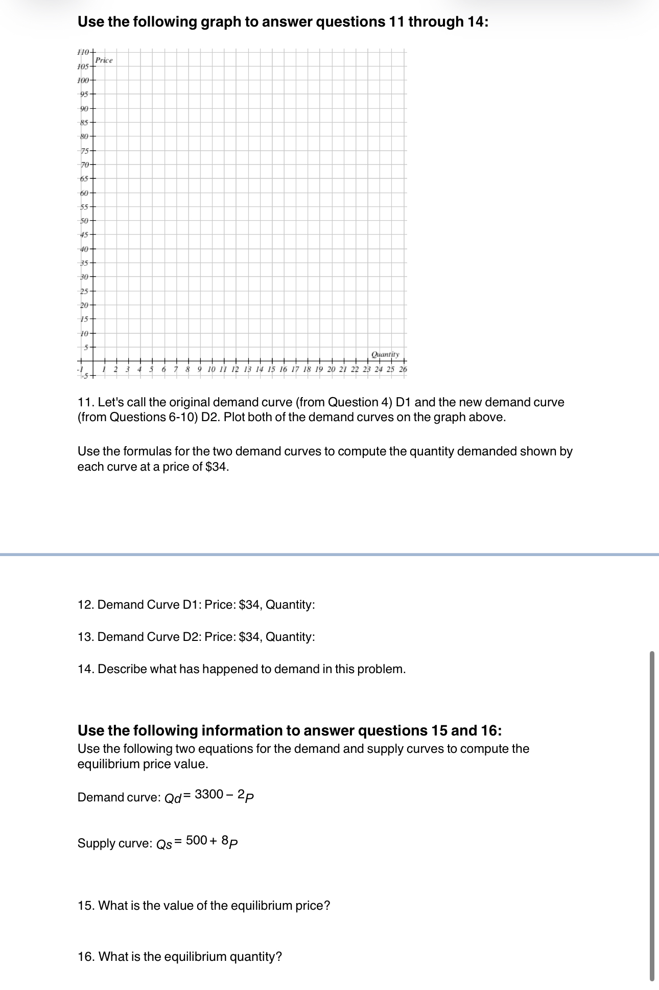 Use the following graph to answer questions 11 | Chegg.com