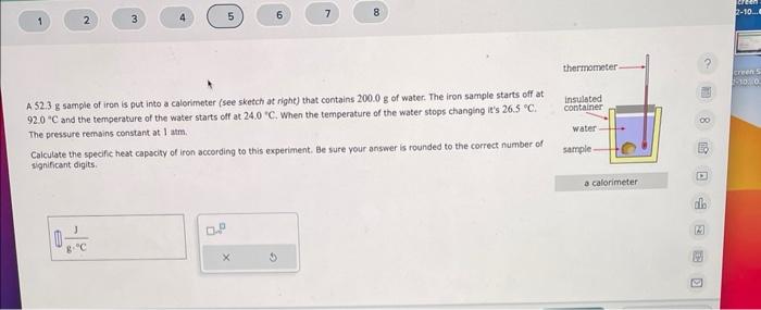 Solved A 52.3 g sample of iron is put into a calorimeter | Chegg.com
