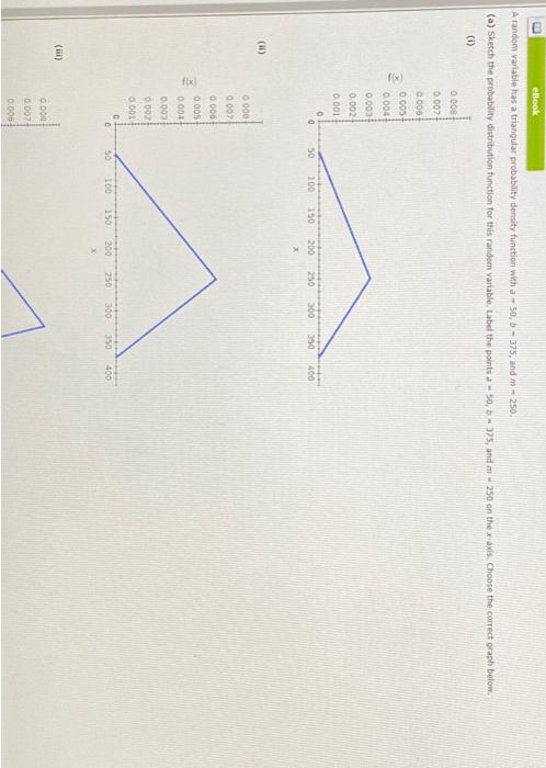 Solved eBook A random variable has a triangular probability | Chegg.com
