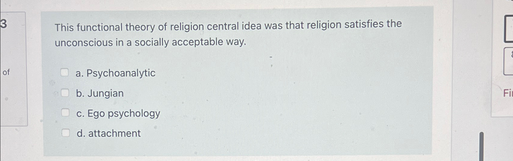 Solved This functional theory of religion central idea was | Chegg.com