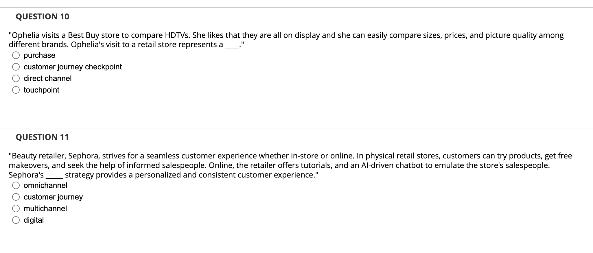 Solved QUESTION 10"Ophelia visits a Best Buy store to | Chegg.com