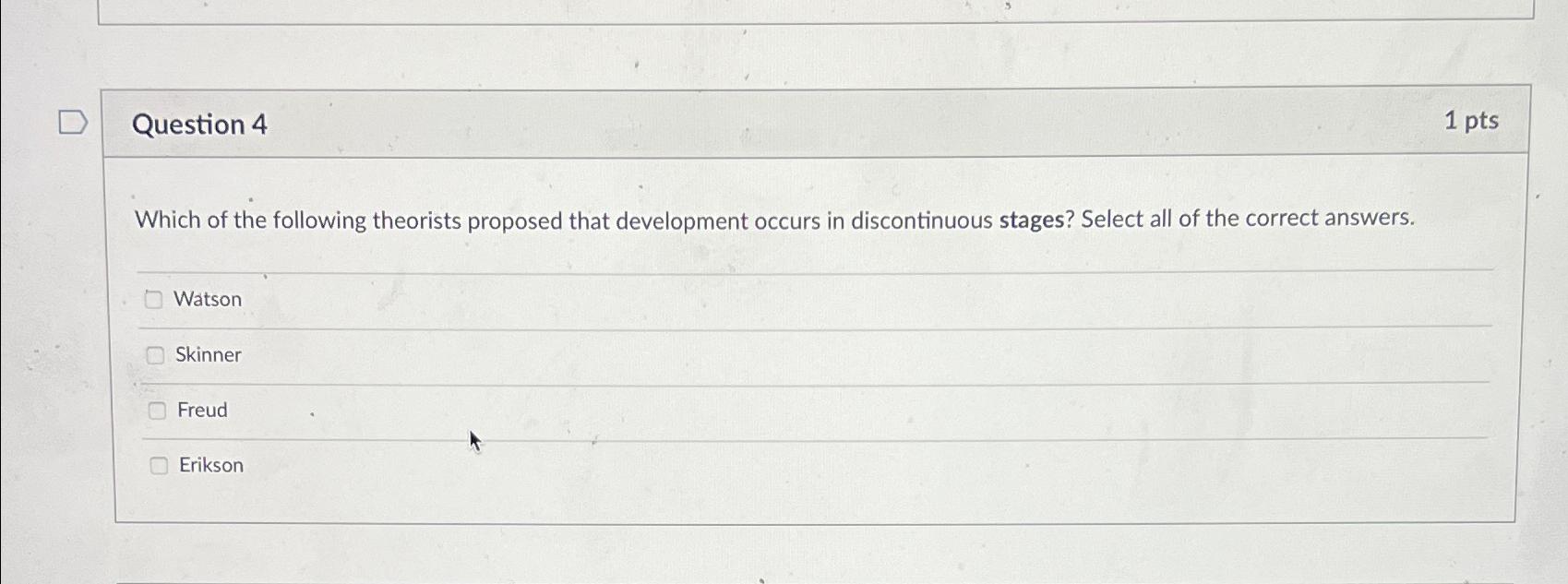 Solved Question 41 ﻿ptsWhich of the following theorists | Chegg.com
