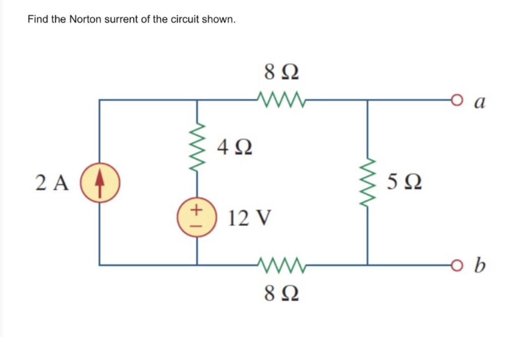 Solved Find the Norton current of the circuit shown. | Chegg.com