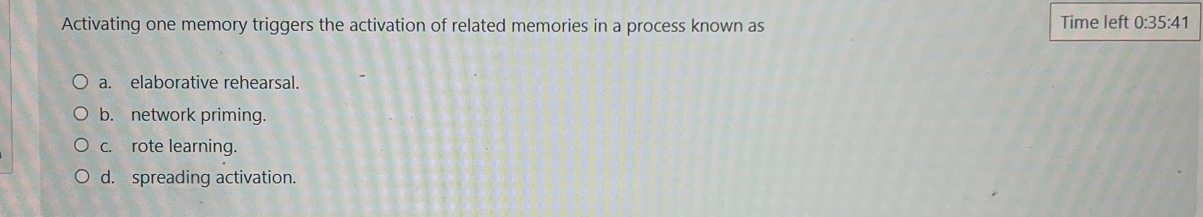 Solved Activating one memory triggers the activation of | Chegg.com