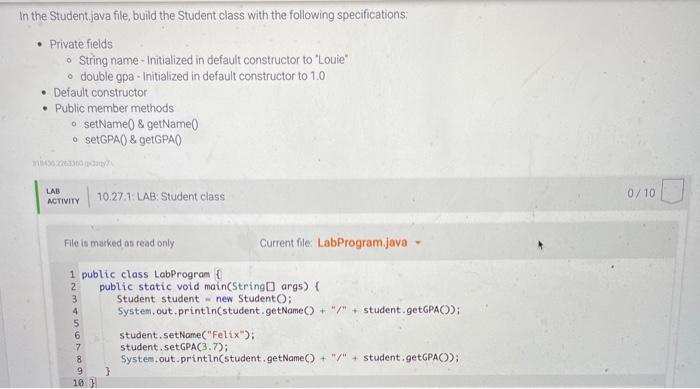 Solved Java . please add toexisting code shown and make BOLD | Chegg.com