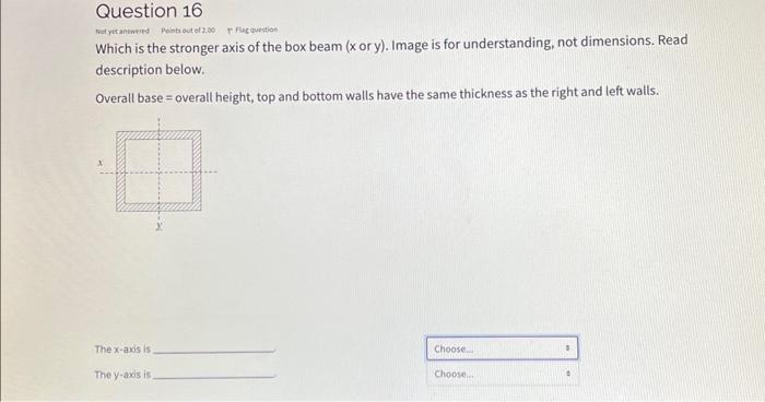 Solved Question 16 Which is the stronger axis of the box | Chegg.com