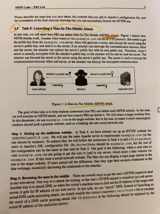 SEED Labs PKI Lab Please describe the steps that you | Chegg.com