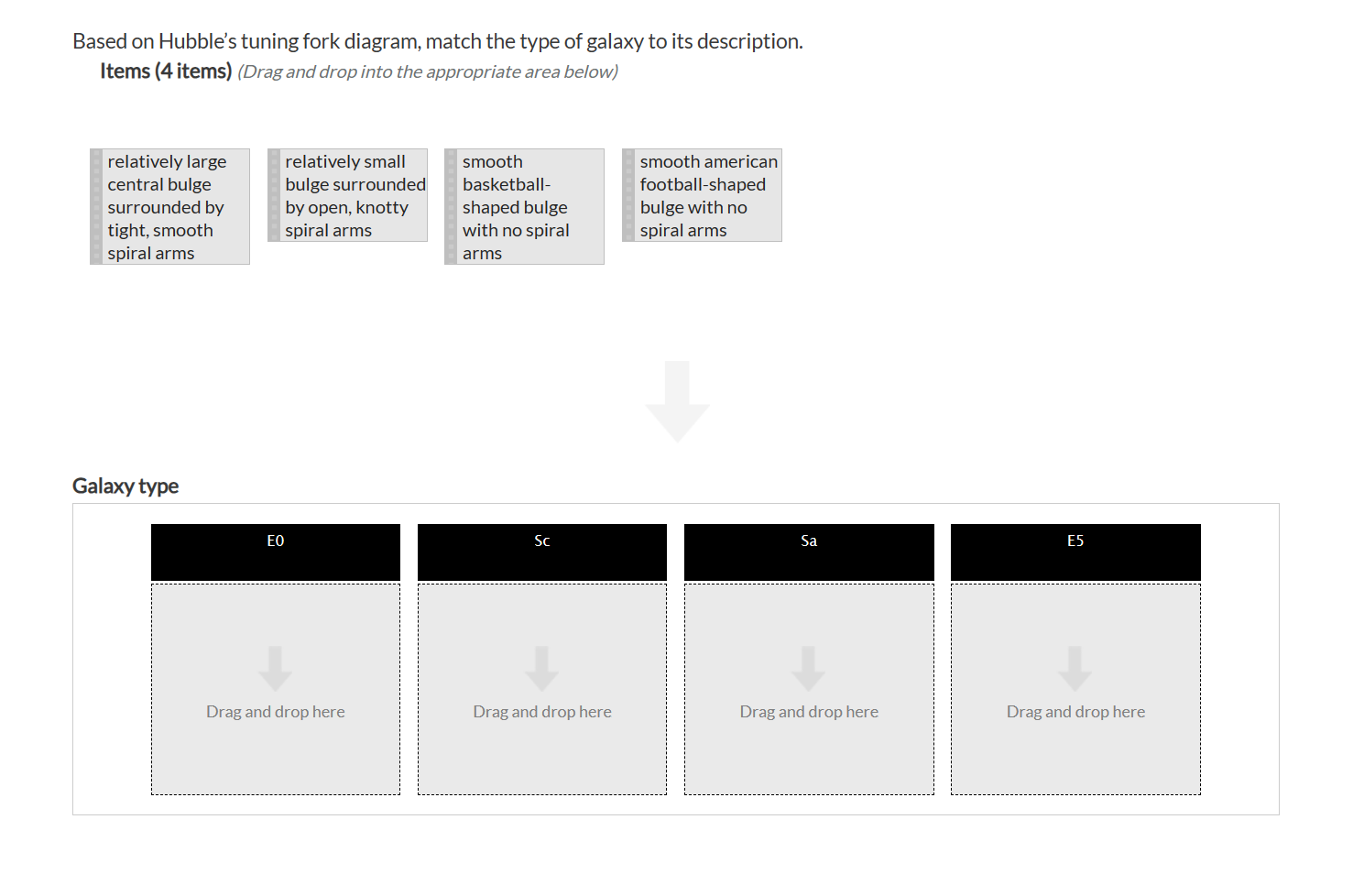 Solved Based on Hubble's tuning fork diagram, match the type | Chegg.com