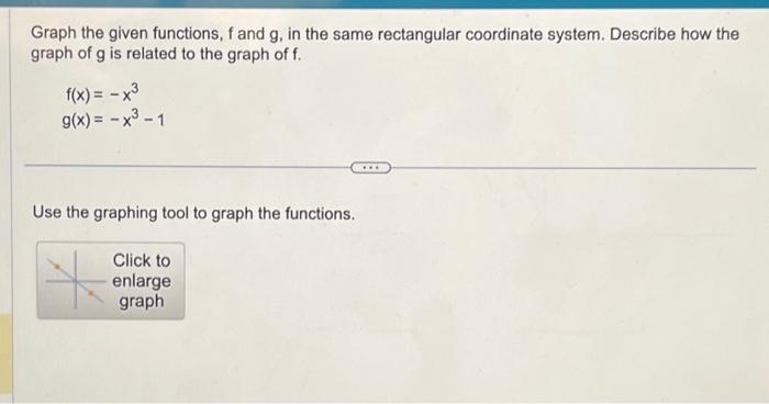 Solved Graph the given functions, f and g, in the same | Chegg.com