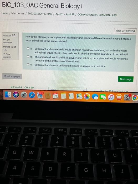 Solved BIO_103_OAC General Biology! Home / My courses / | Chegg.com