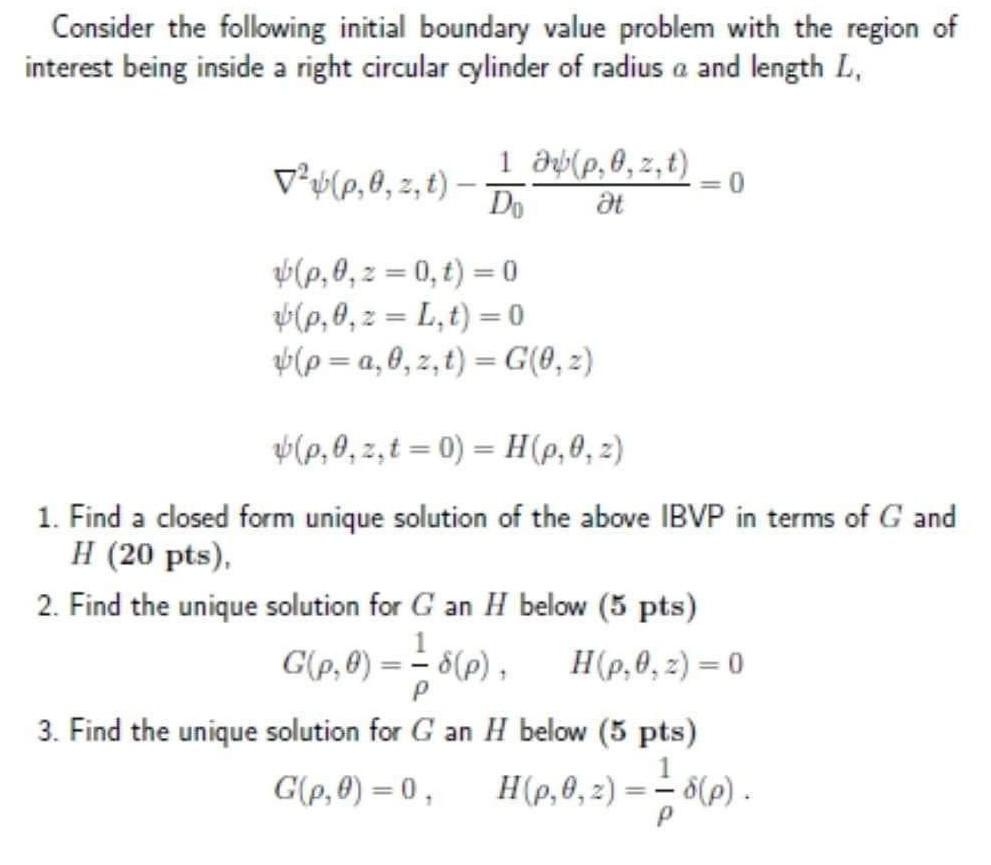 Solved Consider the following initial boundary value problem | Chegg.com