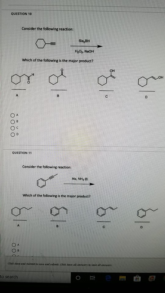 Solved QUESTION 10 Consider the following reaction: Sia BH | Chegg.com