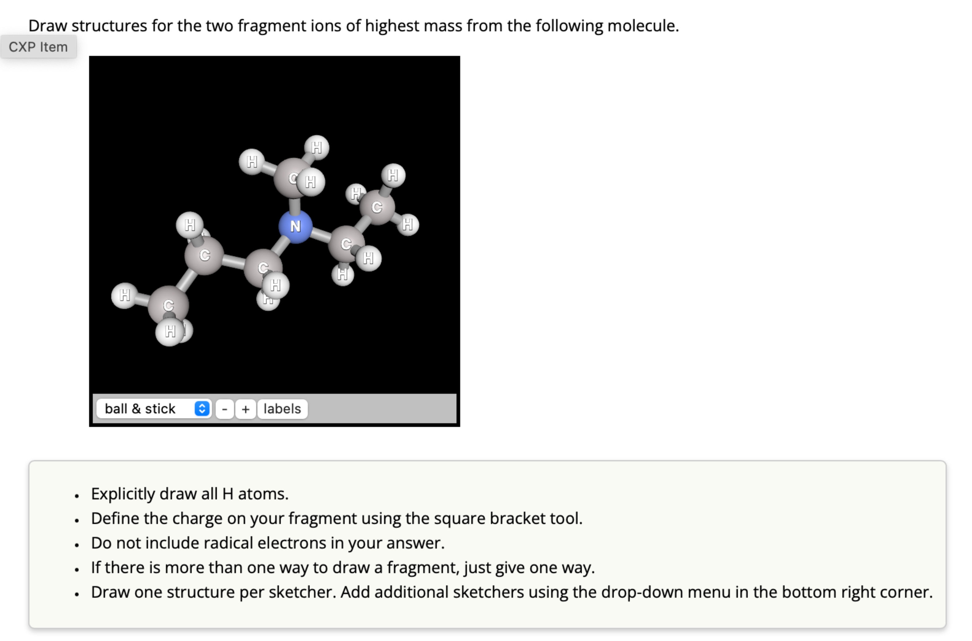Solved Draw structures for the two fragment ions of highest | Chegg.com