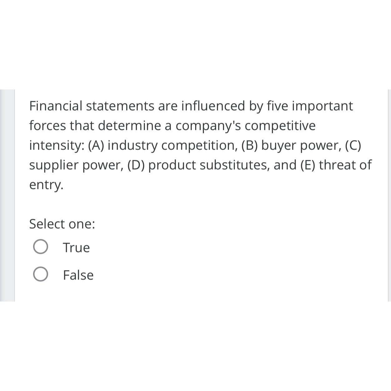 Solved Financial statements are influenced by five important | Chegg.com