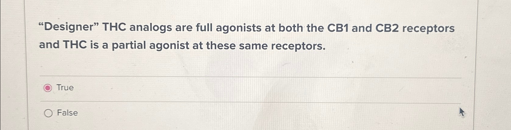 Solved "Designer" THC analogs are full agonists at both the | Chegg.com
