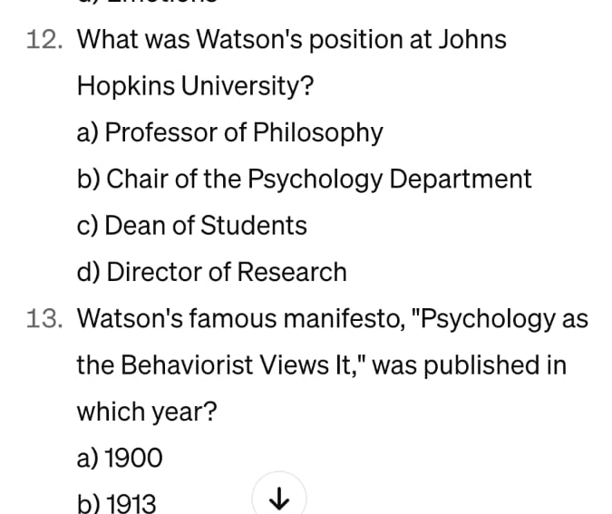 Solved What was Watson's position at Johns Hopkins | Chegg.com
