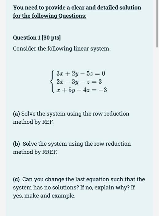 Solved You need to provide a clear and detailed solution for | Chegg.com