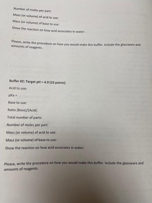 Solved Table 1. Available reagents for making your buffers. | Chegg.com