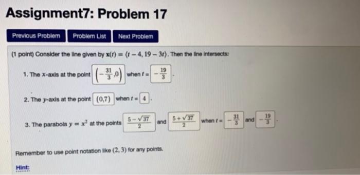 Solved Assignment7 Problem 17 Previous Problem Problem List 
