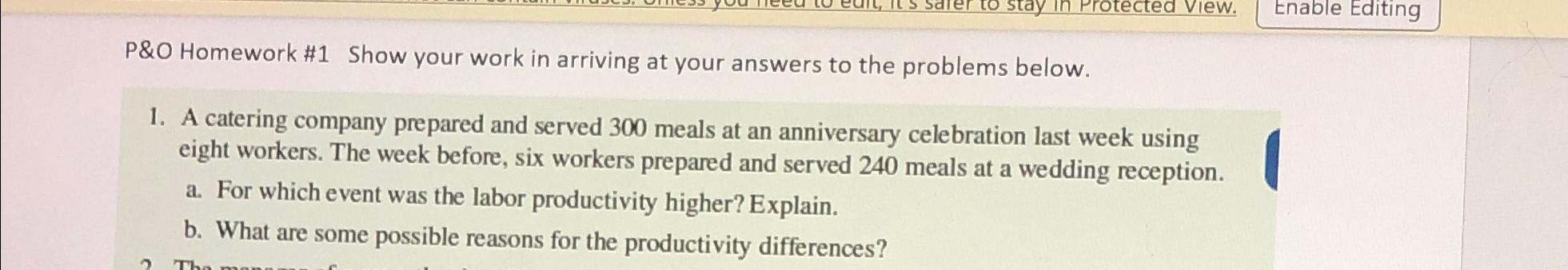 Solved P&O Homework #1 ﻿Show your work in arriving at your | Chegg.com