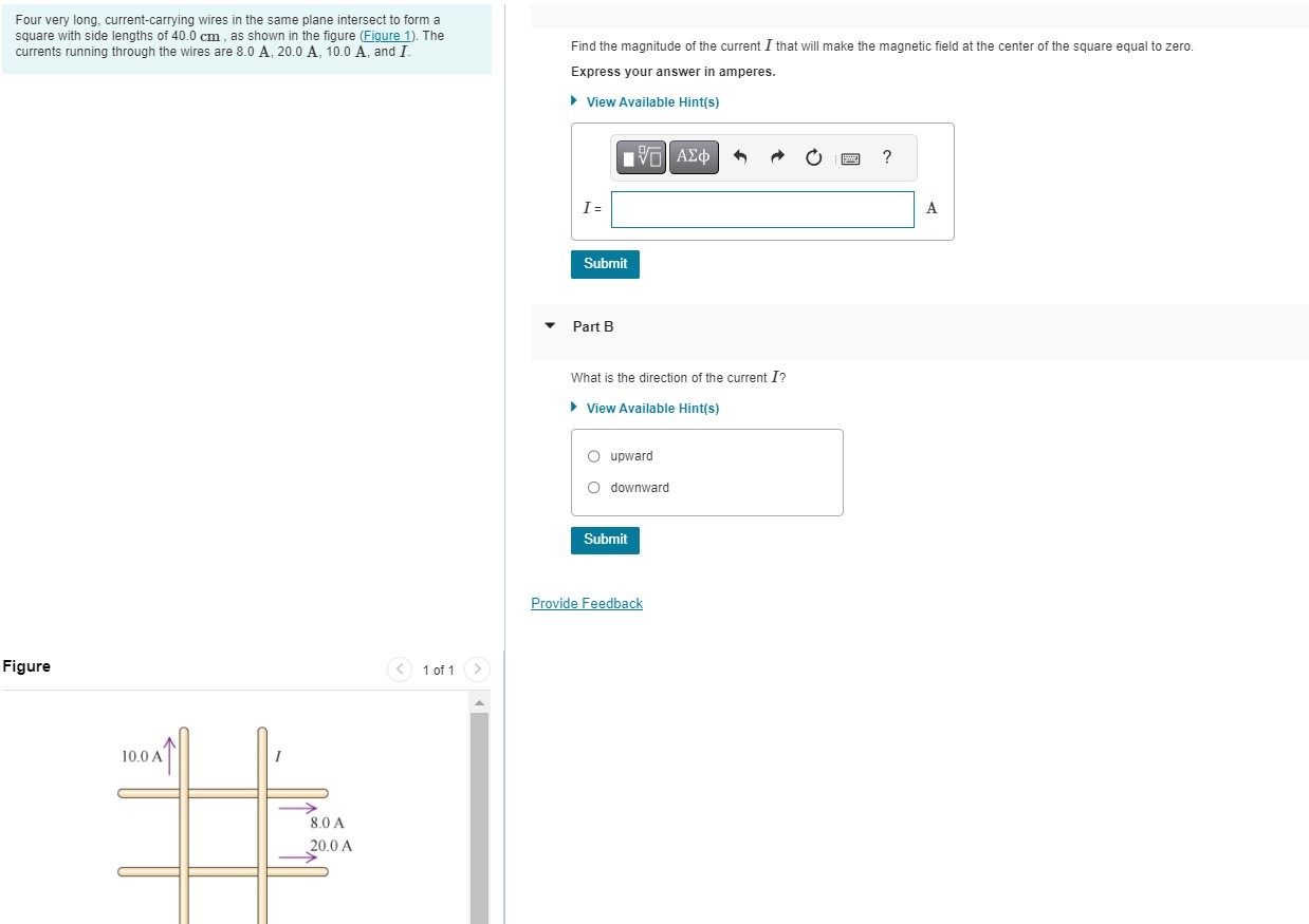 Solved Four very long, current-carrying wires in the same | Chegg.com